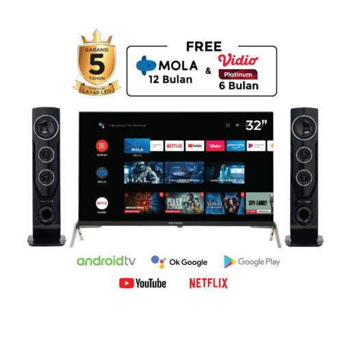 POLYTRON - LED TV 32" HD ANDROID TV - PLD32TAG5959*** – Elektronik Murah